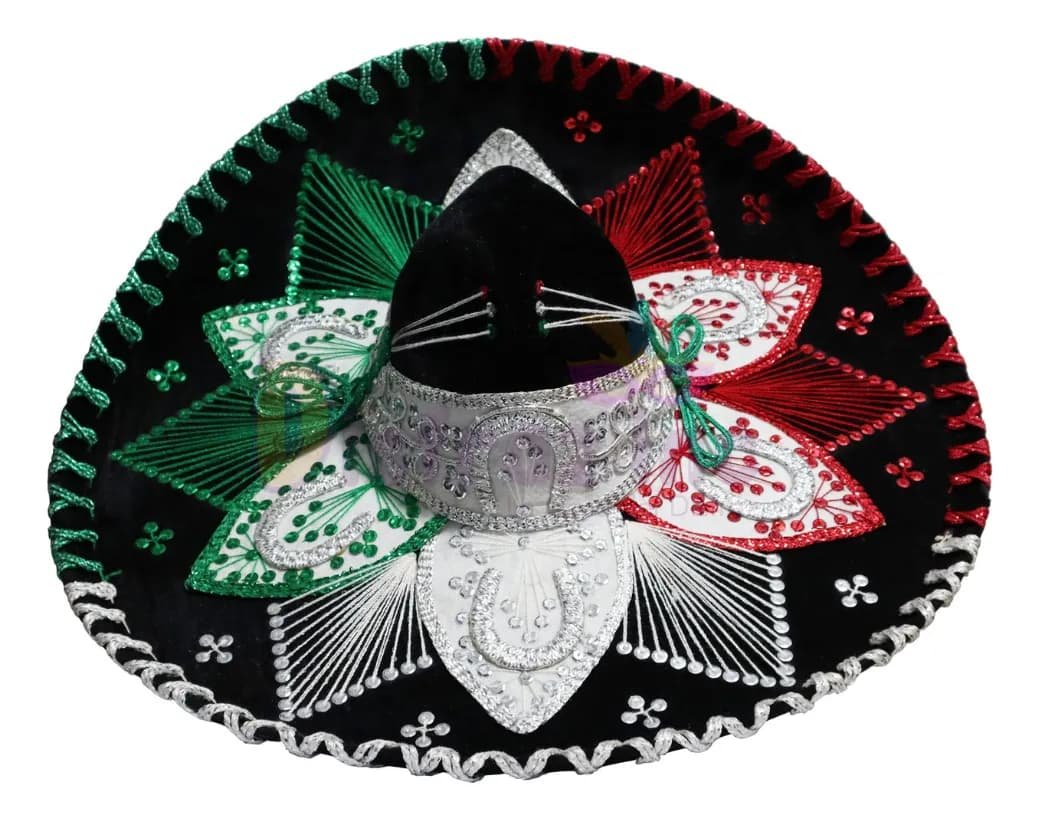 Sombrero Charro Tricolor Mexicano Mariachi Patrio Charro - El Bigote ...